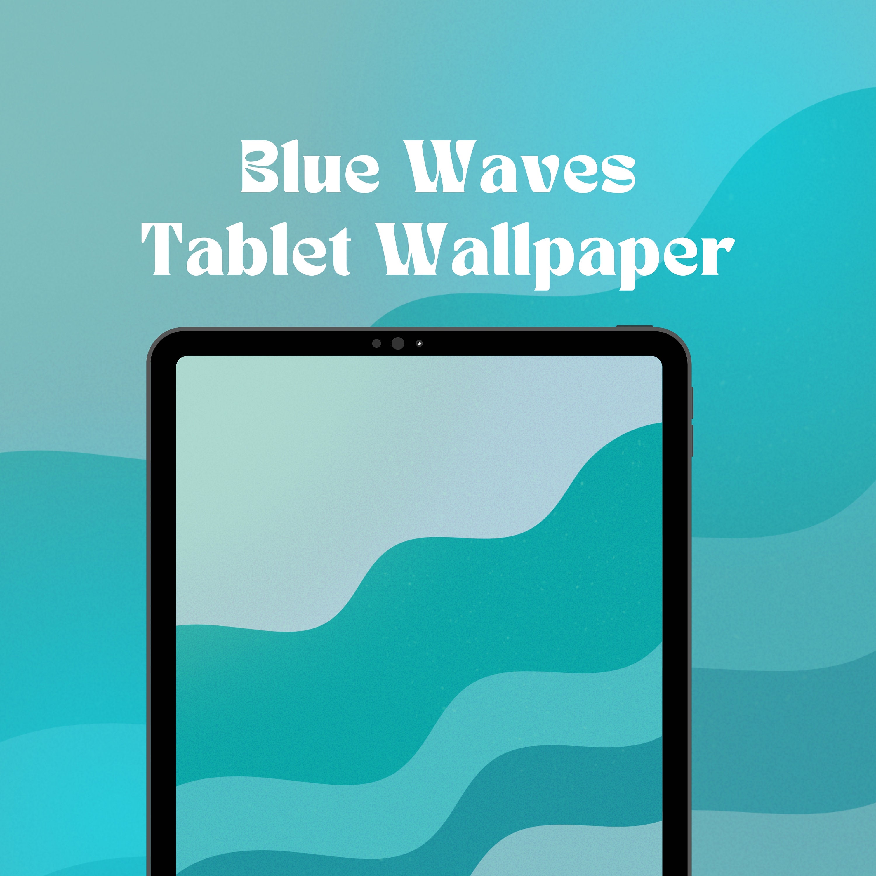 70s Retro Blue Waves Wallpaper Instant Digital Download iPad Tablet ...