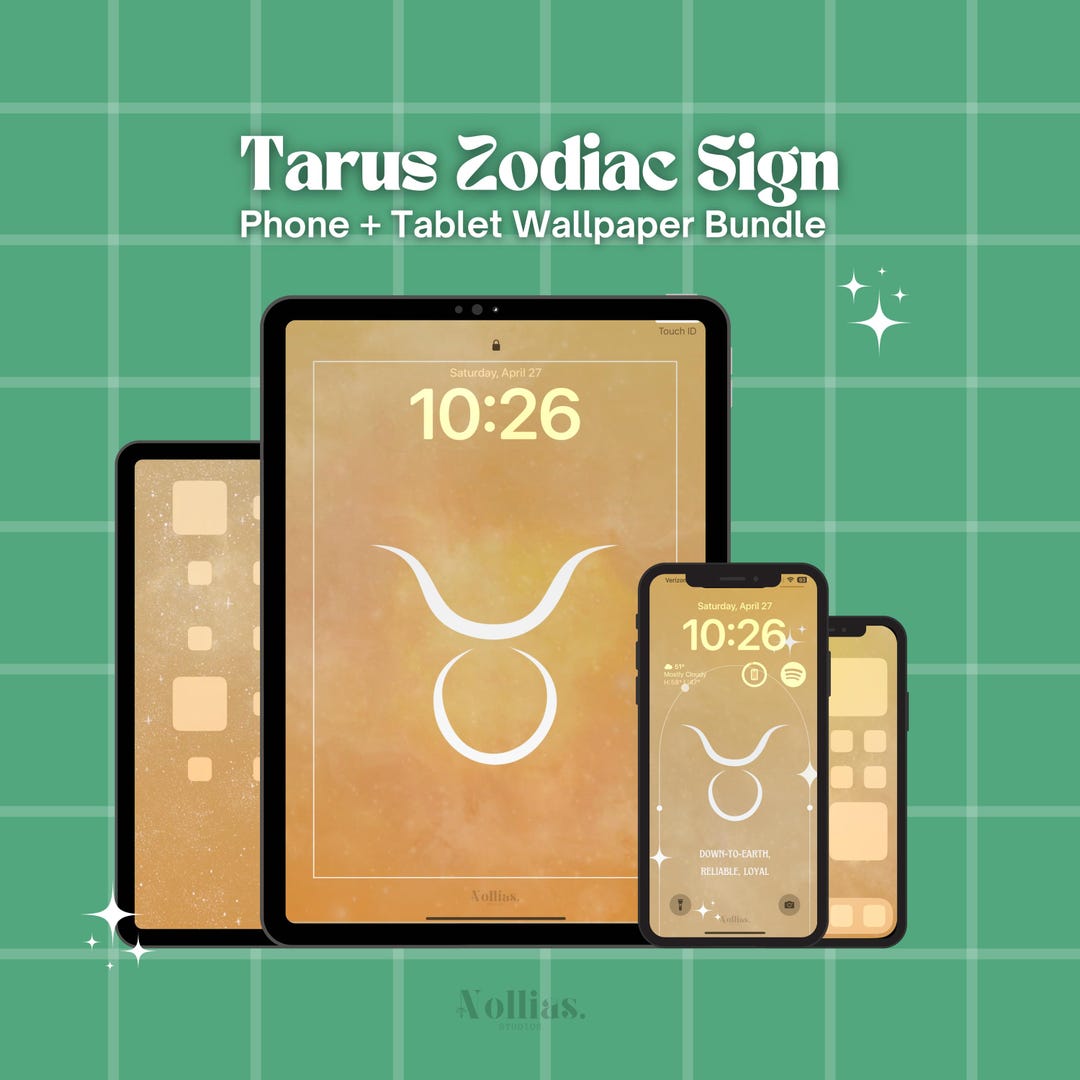 Taurus Zodiac Lock Screen | Celestial Symbols | Instant Digital ...