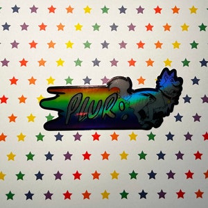 Scene Furry 2000’s “PLUR” Sticker - Etsy