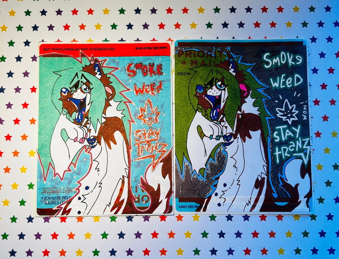 Random Hand Drawn Sticker "stay Tranz" *TRACKING* - Etsy