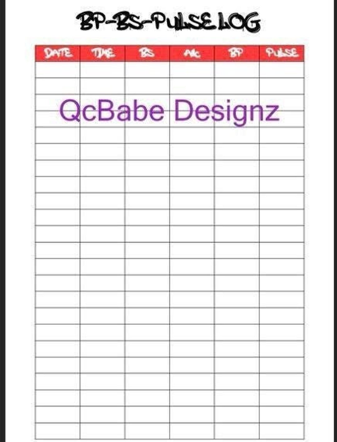 Blood Pressure Log, Blood Sugar Log, A1C Log, Pulse Log, BP, A1C ...