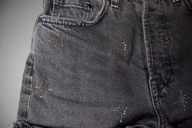 Led Zeppelin IV Painted Custom Denim Shorts Unique Festival Cut Offs ...