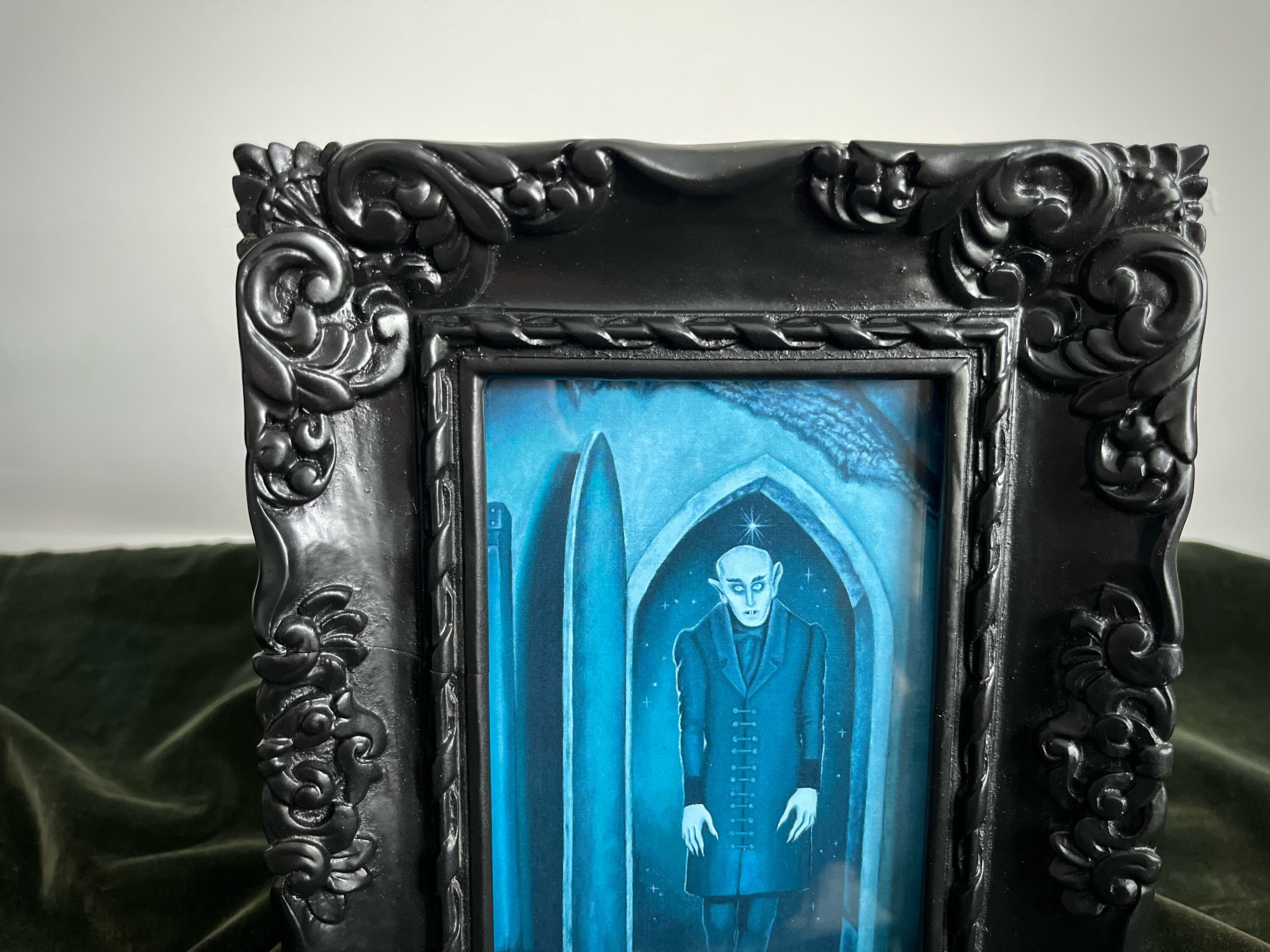 Hand Painted Nosferatu Art Print Goth Dark Academia Framed Wall Art ...