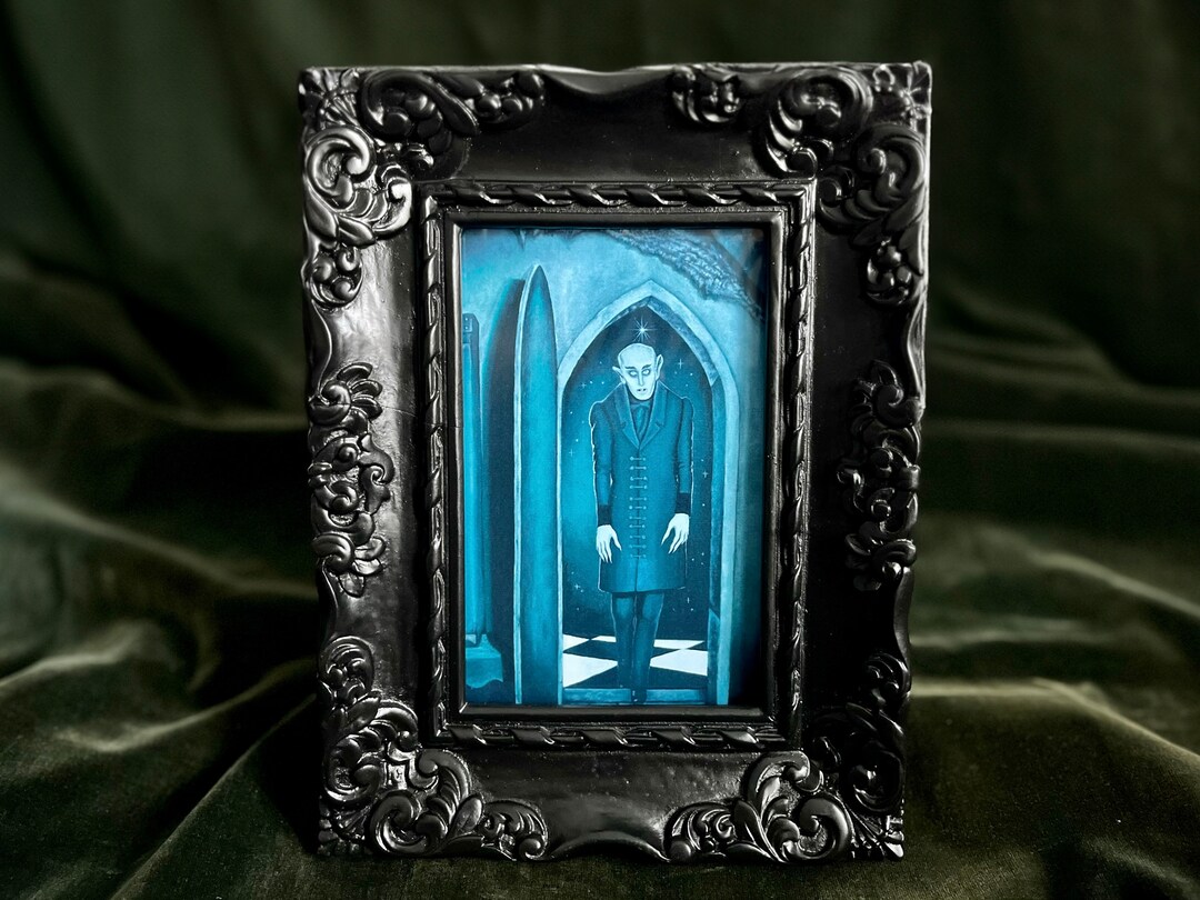 Hand Painted Nosferatu Art Print Goth Dark Academia Framed Wall Art ...