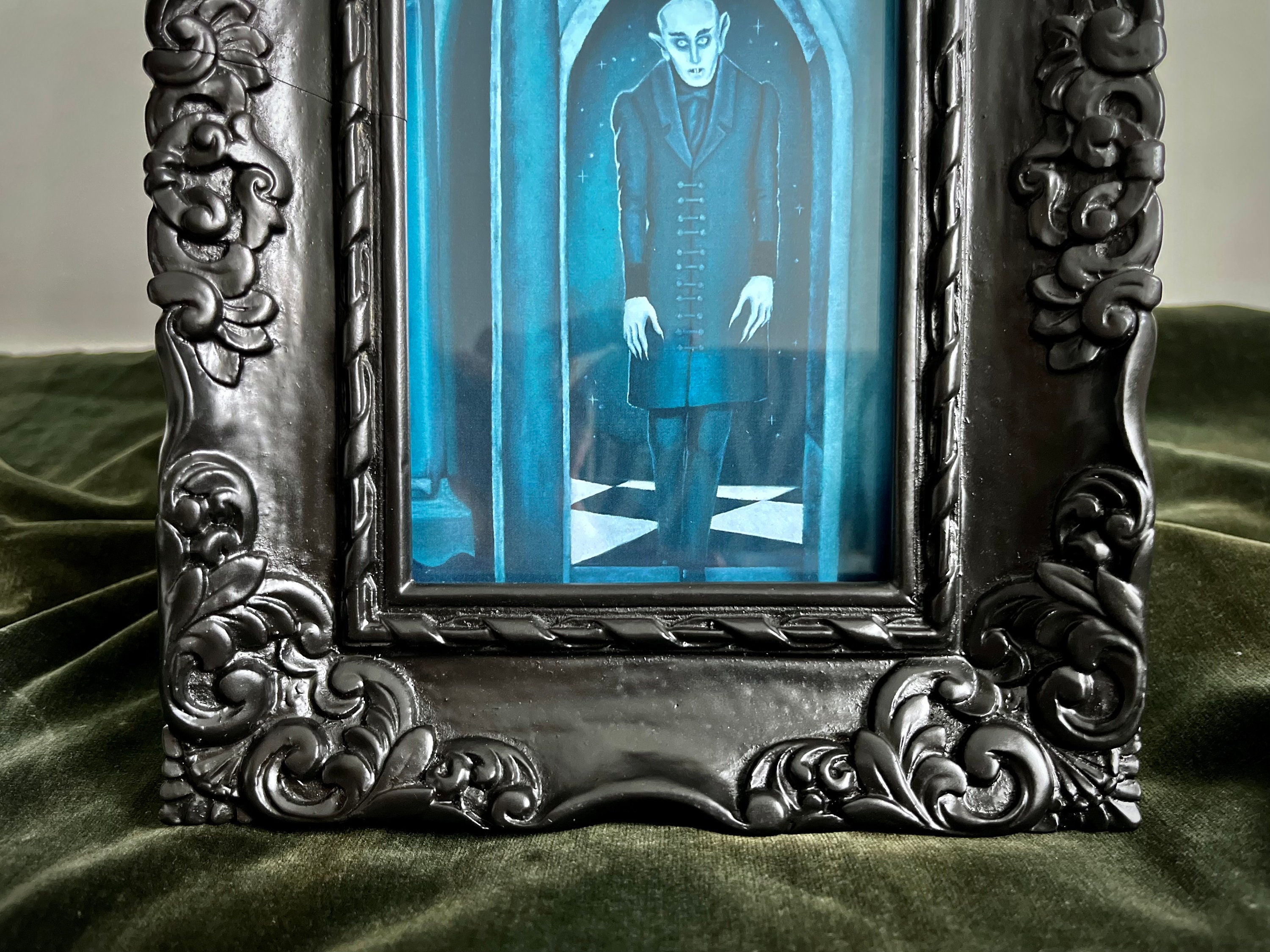 Hand Painted Nosferatu Art Print Goth Dark Academia Framed Wall Art ...