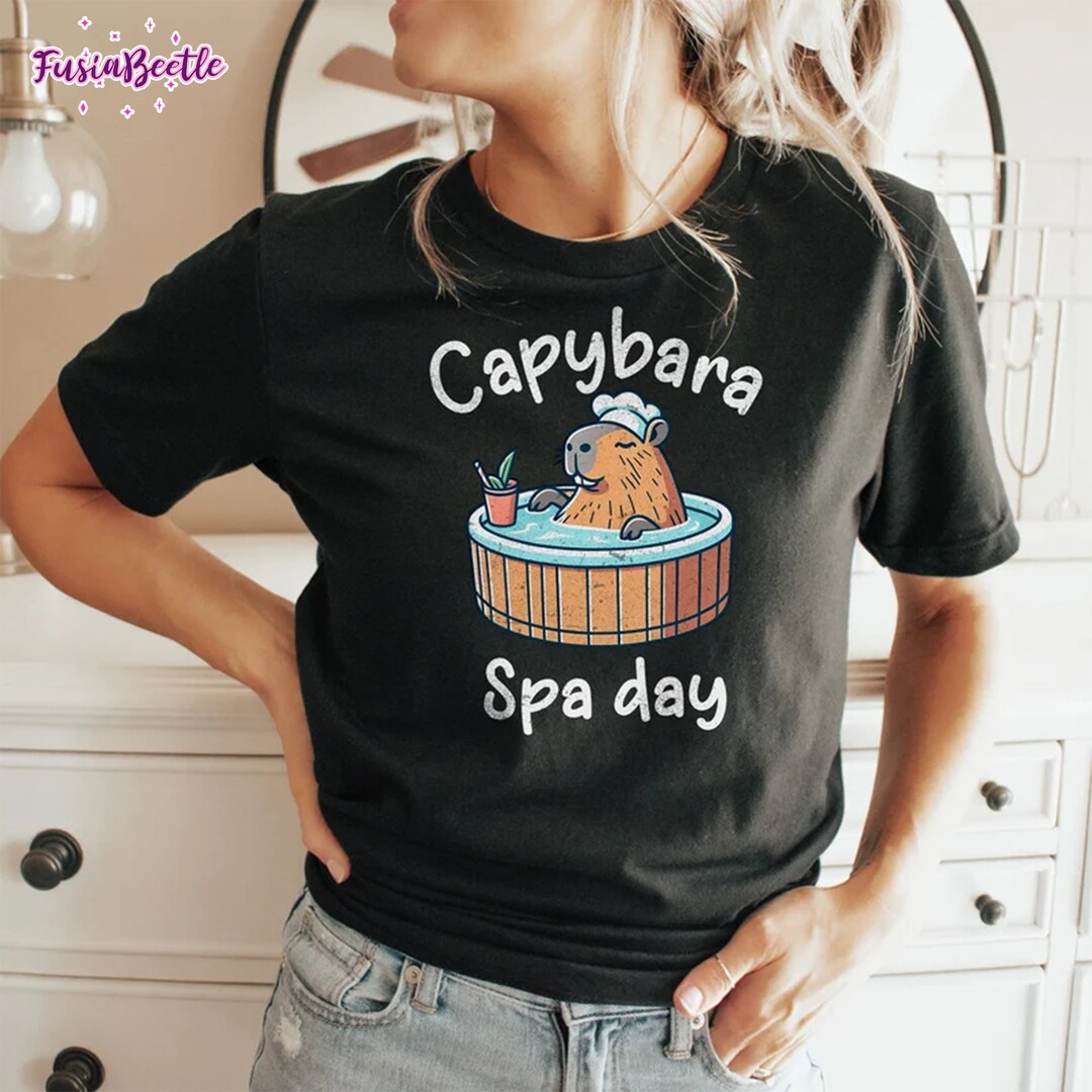 Capybara Vintage T-shirt, Capybara Spa Day Shirt, Capybara Gift Tee ...