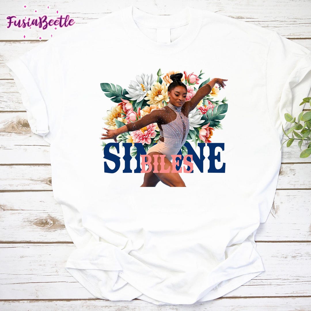 Simone Biles Floral Vintage Shirt, Gymnast Atlet Graphic Tee, Simone ...