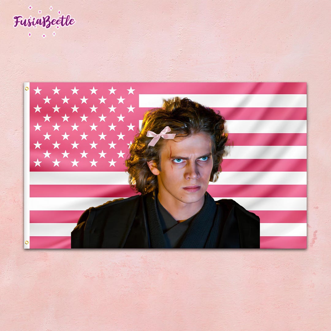 Hayden Christensen American Pink Flag Tapestry, Hayden Christensen Pink ...