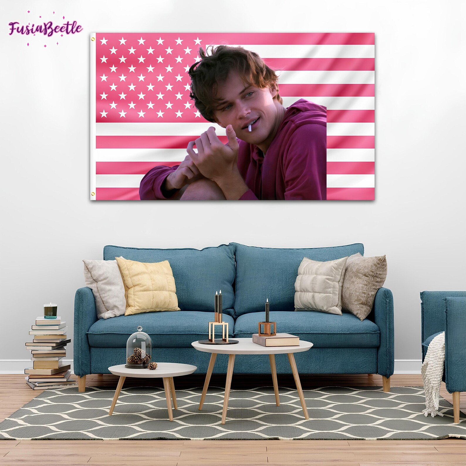 Conrad Fisher Smoke Flag – the Summer I Turned Pretty Tapestry, Pink ...
