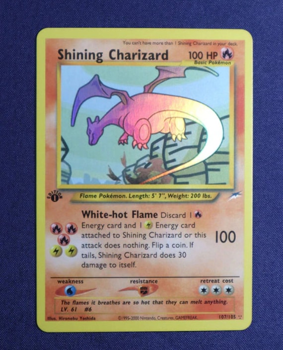 Shining Charizard First Edition Pokémon Card Proxy Holo - Etsy