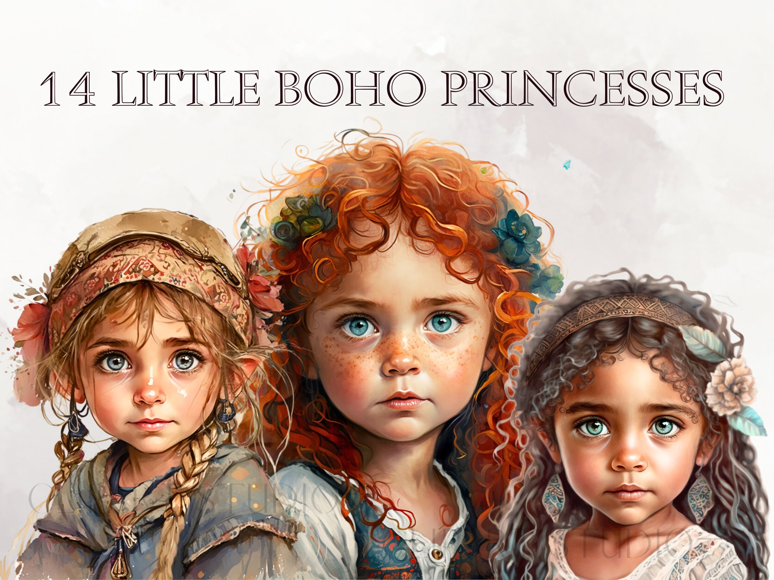 Fairytale Princess PNG Bundle Boho Little Girl Clipart - Etsy