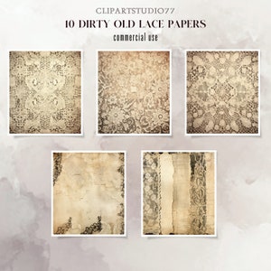 Dirty Old Lace Papers, Commercial Use, Stained Vintage Lace Papers ...
