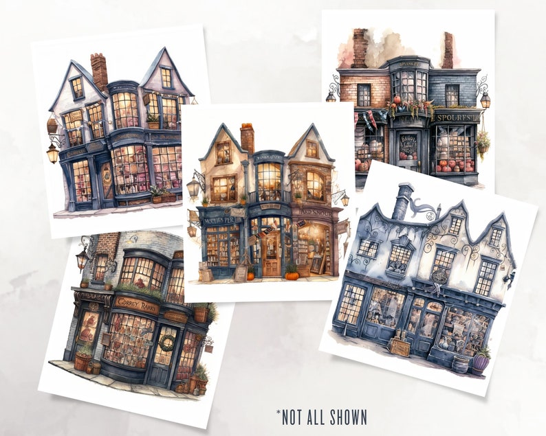 Magic Shops Watercolor Clipart Bundle, Wizard Alley Art (JPG Files) - Etsy