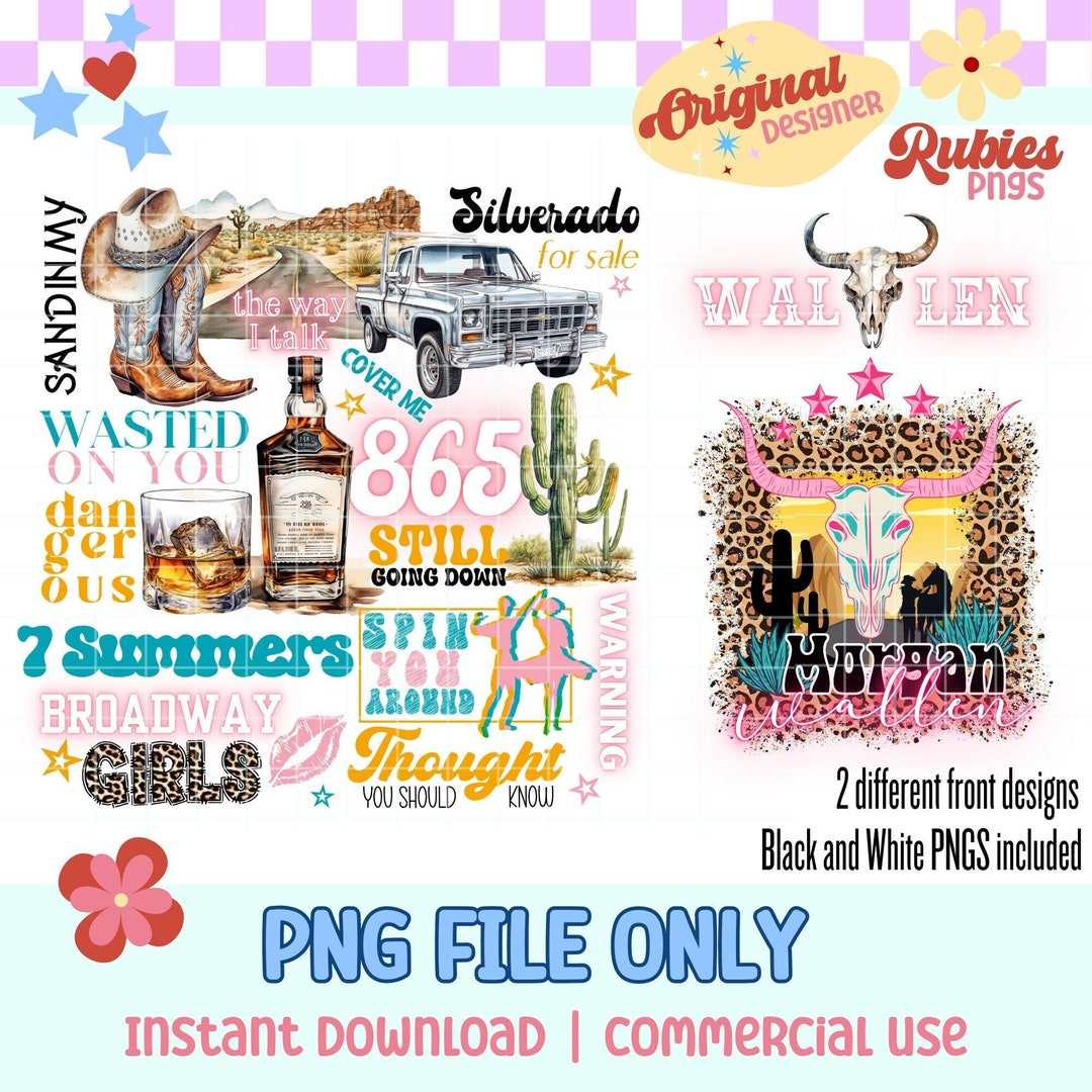 Country Music PNG Sublimation Designs for Shirts, Morgan Wallen Tshirt ...