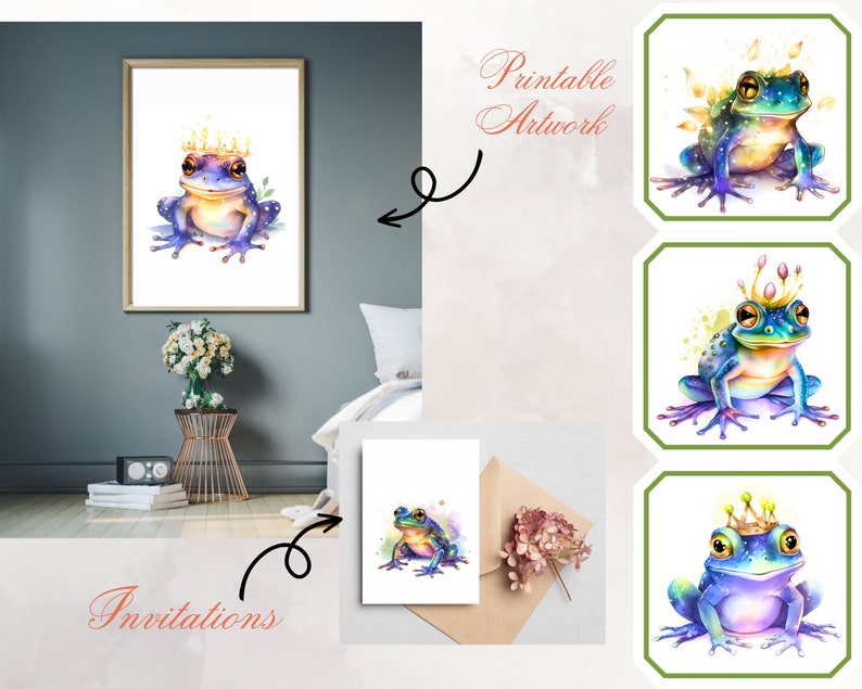 Watercolor Magical Frogs Clipart Bundle Fantasy Frog Digital - Etsy