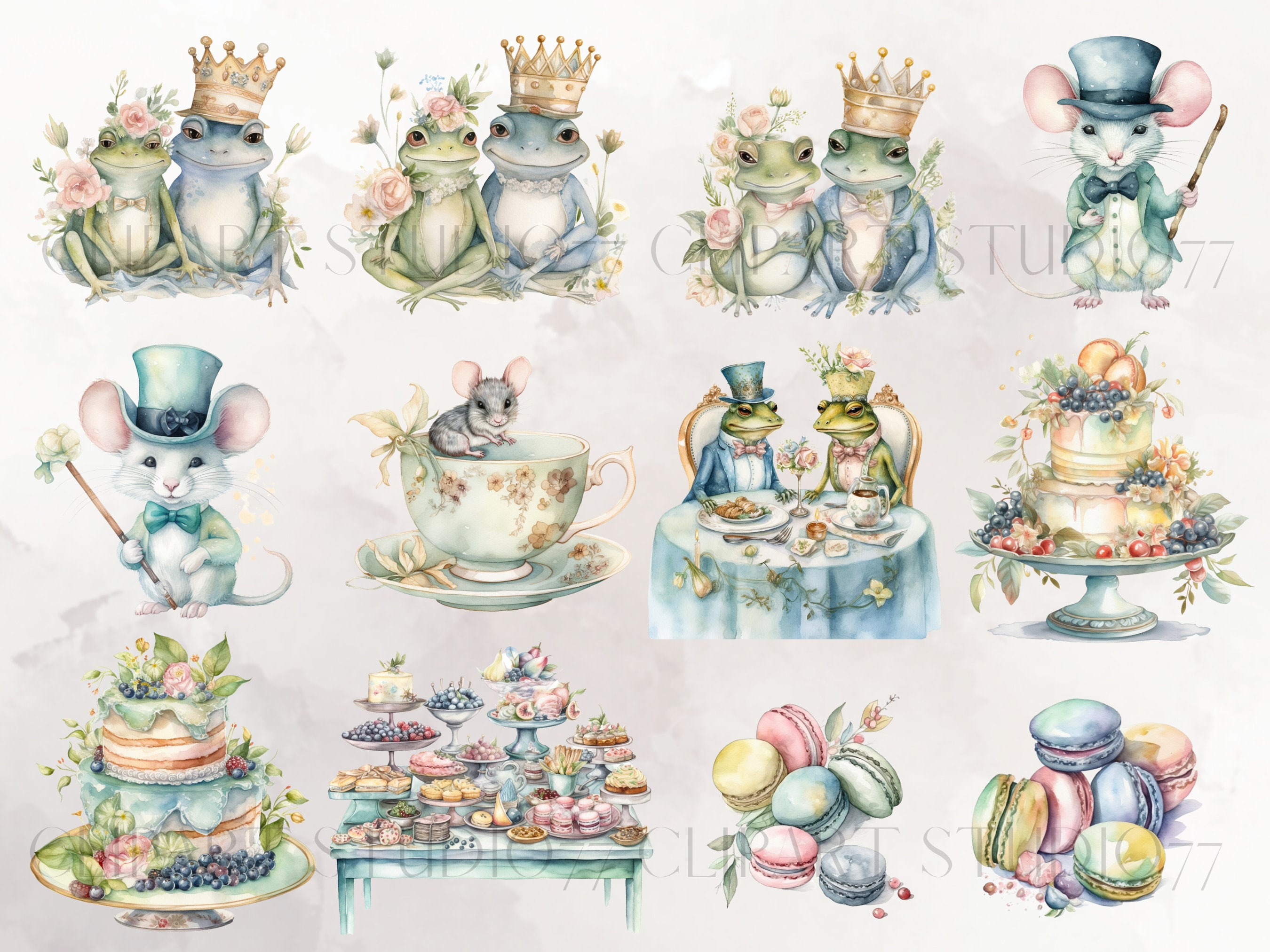 Fairytale Frogs PNG Cute Frog Clipart Fairy Tale Clip Art - Etsy