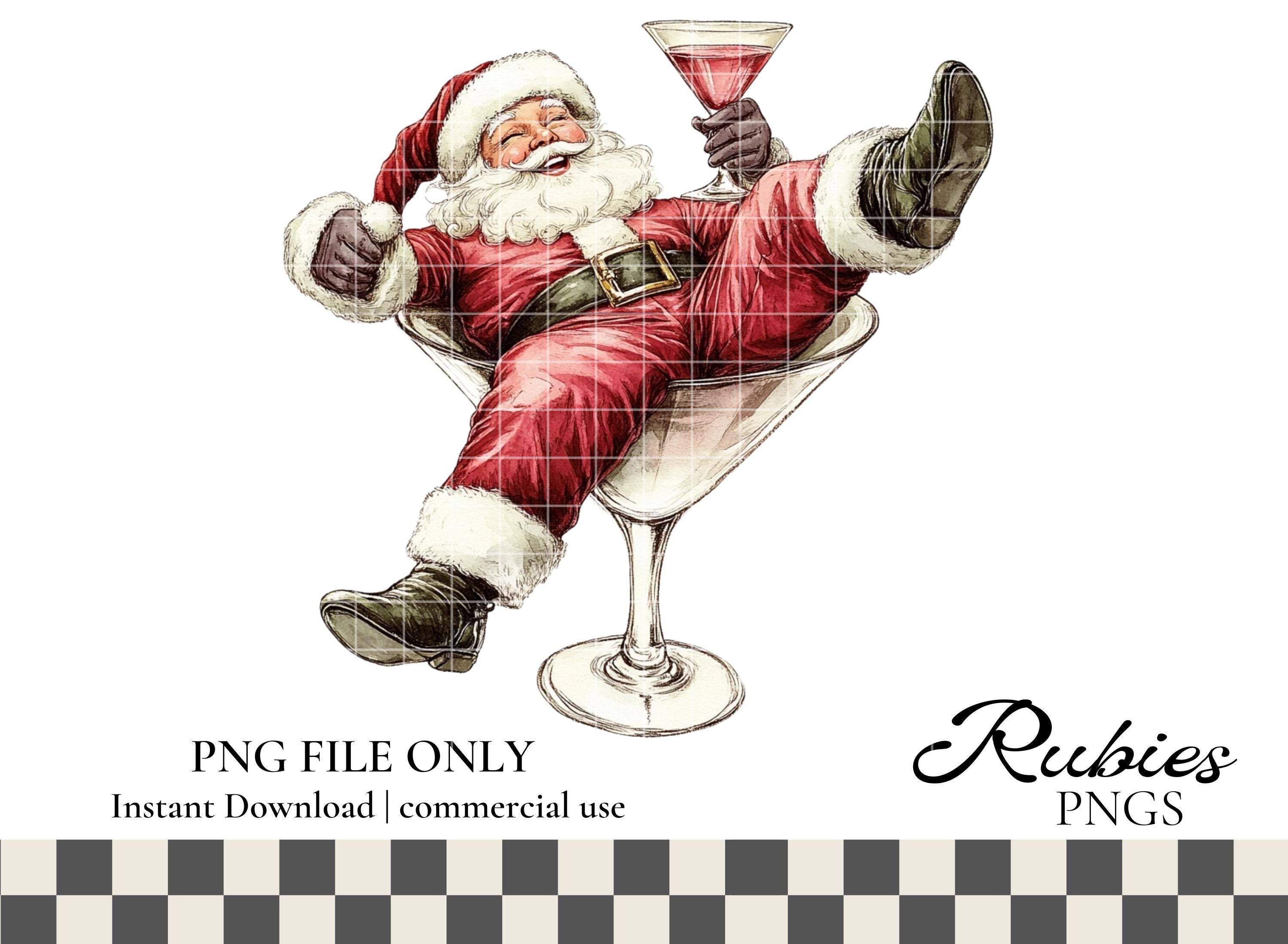 Drunk Santa Cocktail PNG, Christmas Shirt Design (digital Download) - Etsy