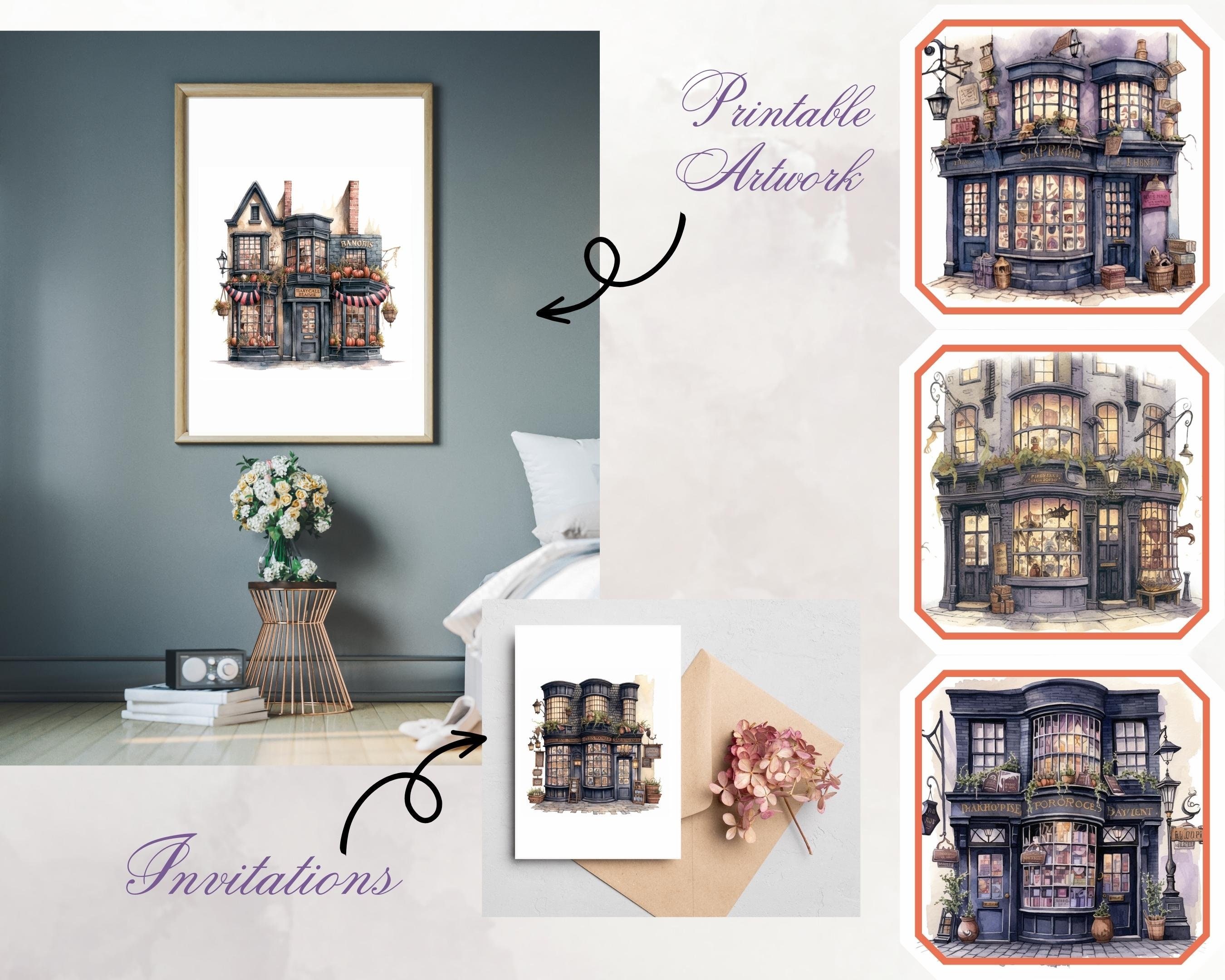 Magic Shops Wizard Alley Watercolor Clipart Magic School - Etsy UK