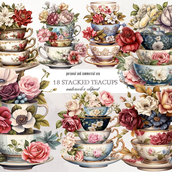 Teacup Stack - Etsy