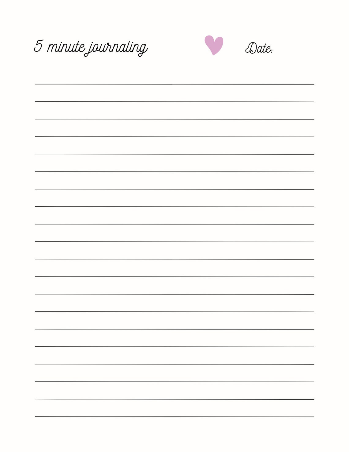 5 Minute Journal Printable Page | Etsy