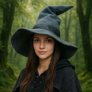 Handmade Wizard Hat – Medieval Sorcerer Costume Accessory for Witches, Wizards, LARP, Gothic ...