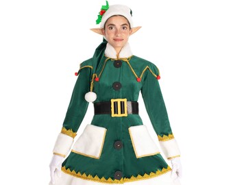 Christmas Elf Costume Men Green Adult Size Elf Costume - Etsy