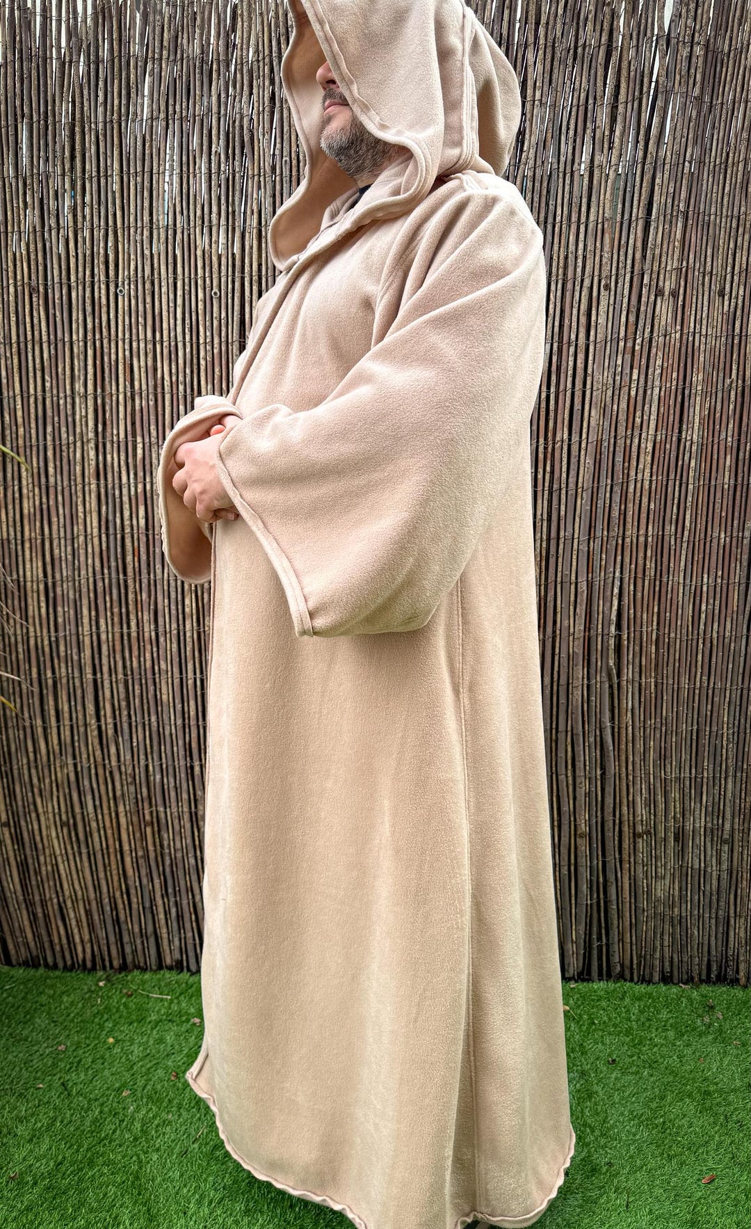 Medieval Hooded Robe Unisex Fleece Cloak Jedi Cosplay Gown - Etsy