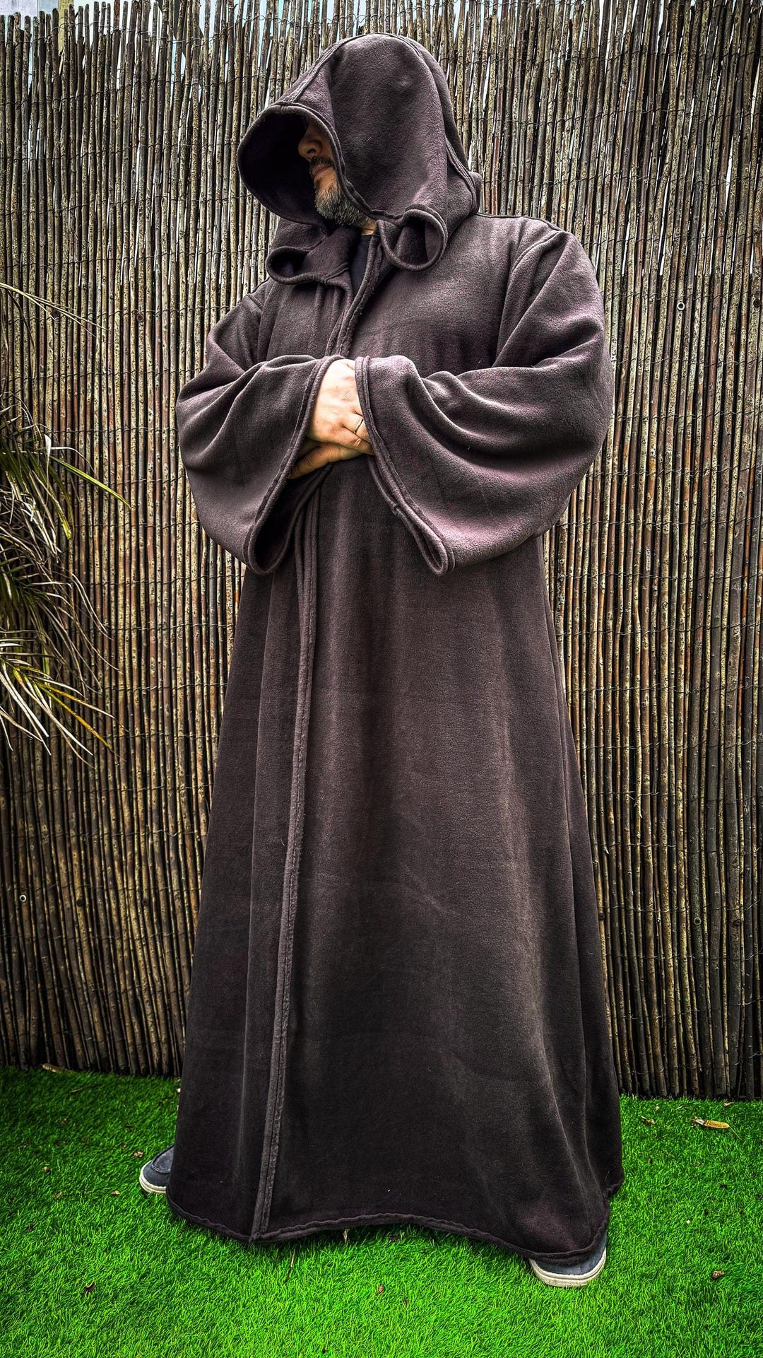Medieval Hooded Robe – Unisex Fleece Cloak – Cotton Knit Robe - Jedi ...
