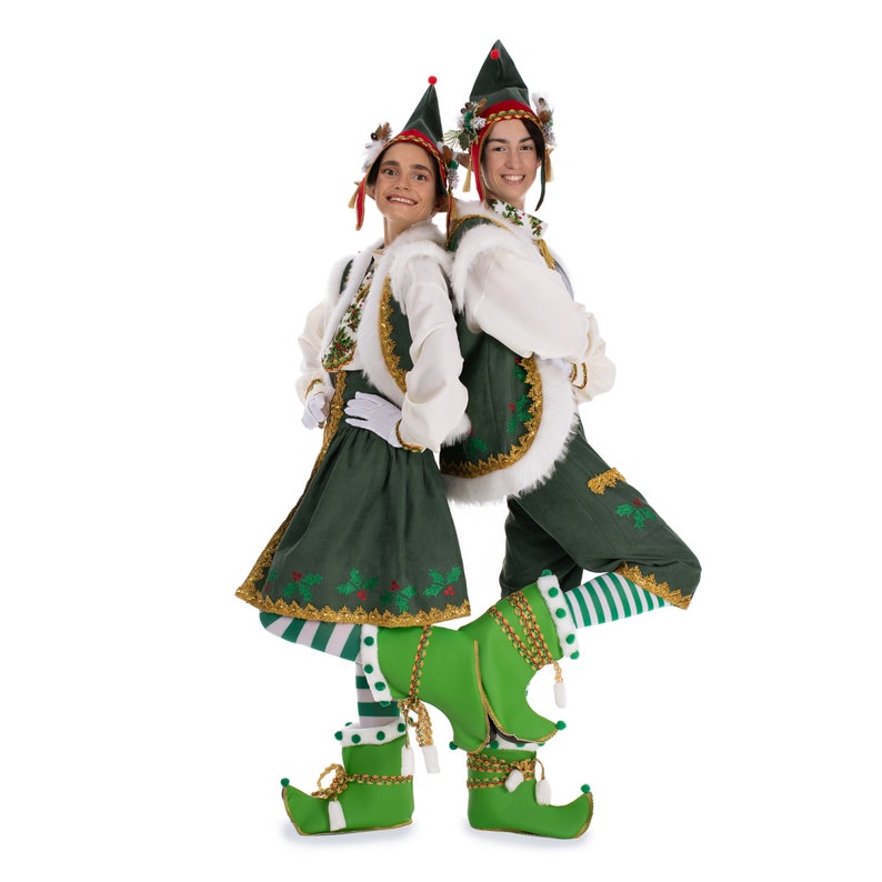 Handmade Green Elf Costume Set: Christmas Party Santa Residence (M-L ...