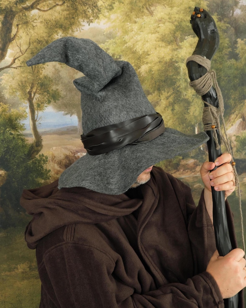 Gandalf Style Wizard Hat | Vegan Felt, Medieval Sorcerer, LARP Costume ...