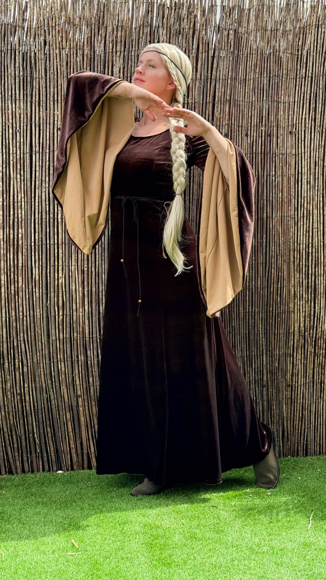 Medieval Velvet Dress, Stretch Gothic Witch Costume, Elven Fairy ...