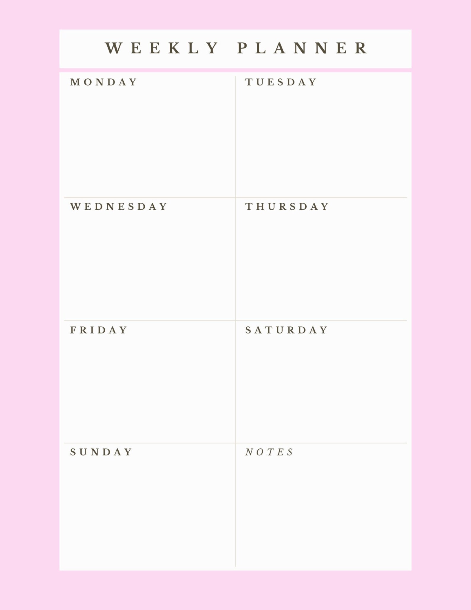 Printable Weekly Planner Sheet - Etsy