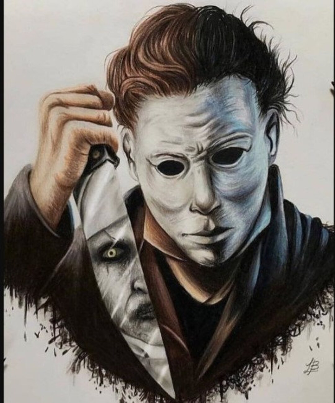 Michael Myers Nun in Knife Reflection T-shirt - Etsy