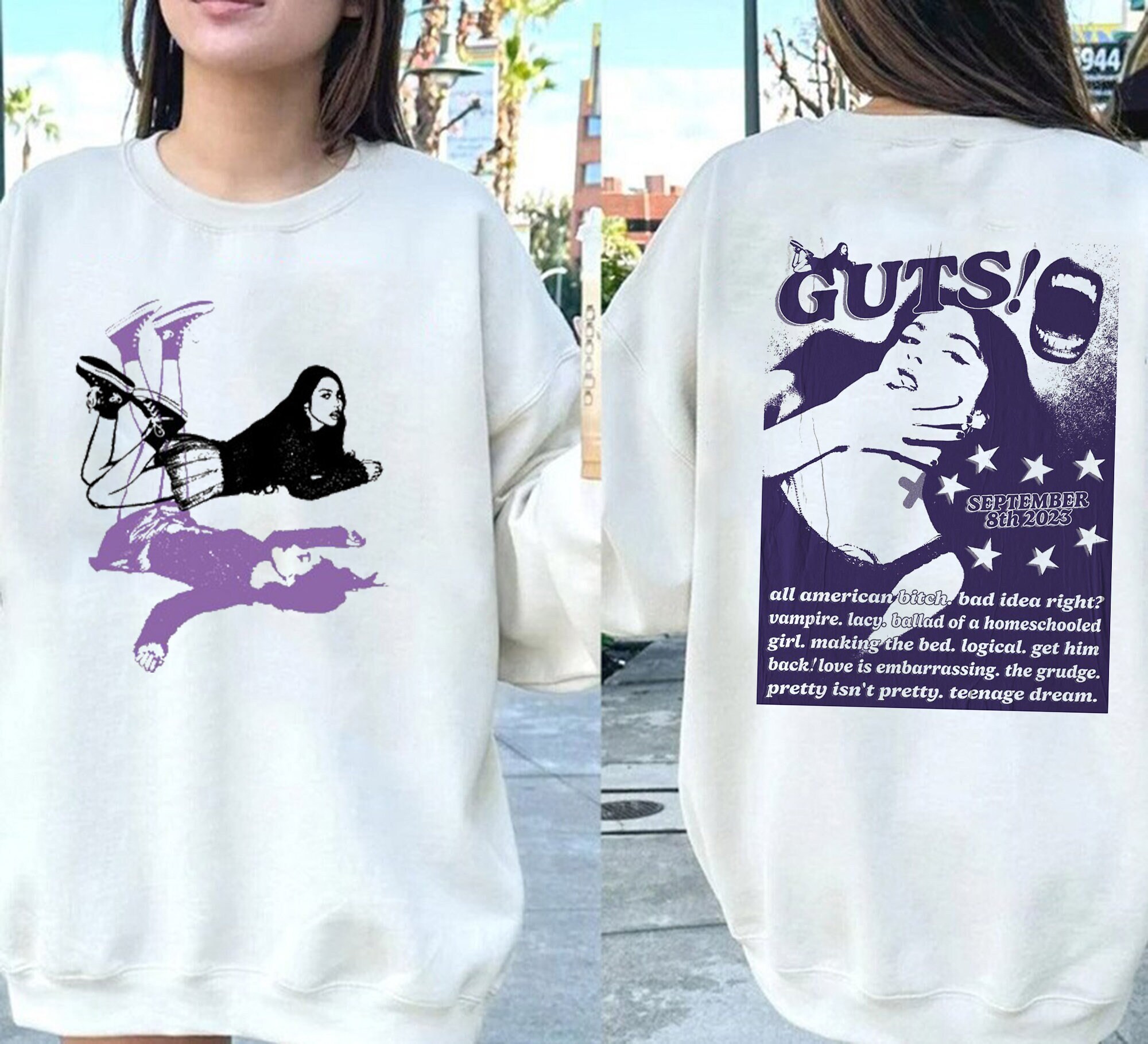 Sudadera Olivia Rodrigo Guts Tour 2024, Olivia Rodrigo Merch Sudadera ...