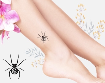 Spider Temporary Fake Tattoo Sticker set of 2 - Etsy
