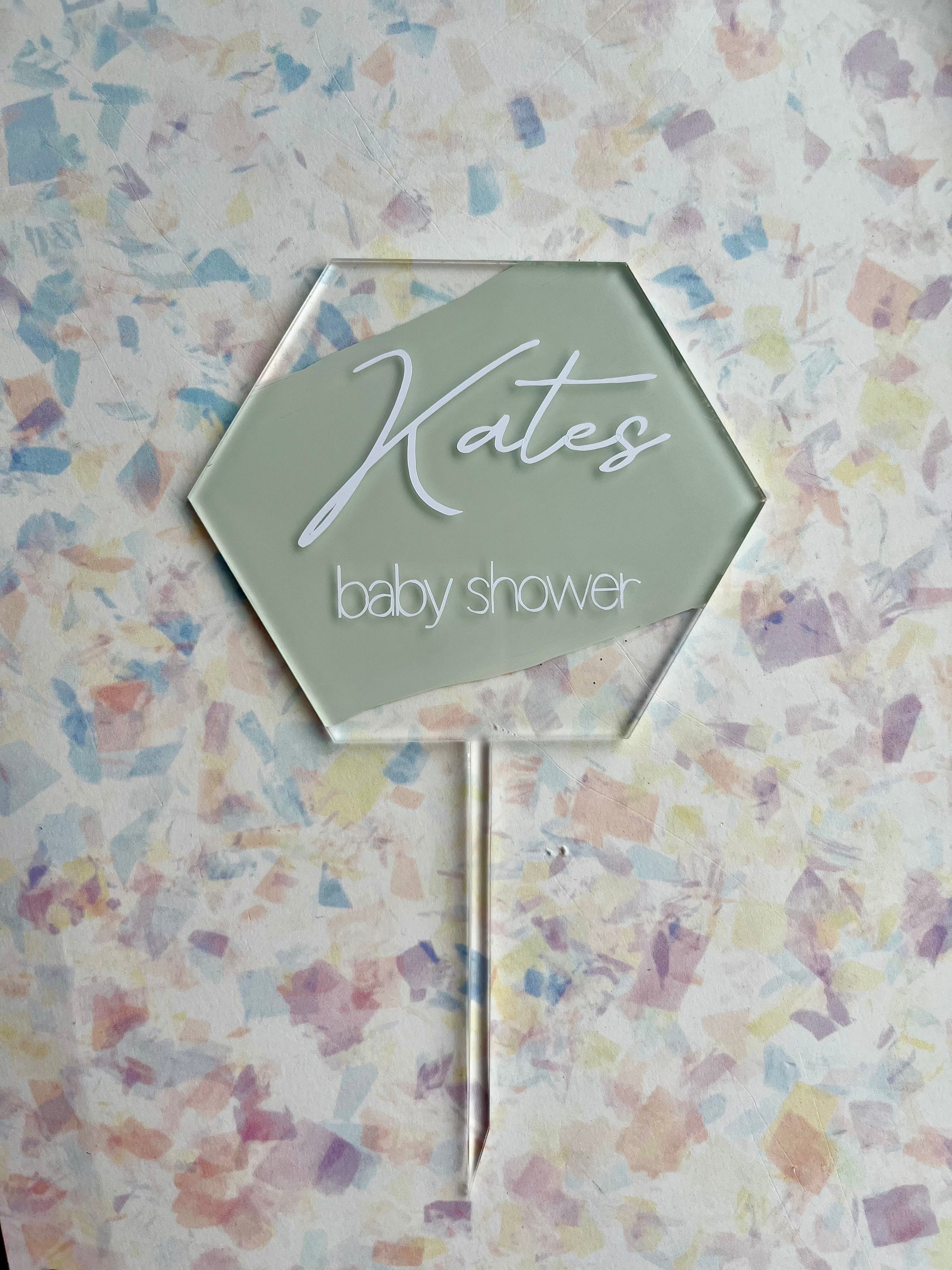Hexagon Acrylic Cake Topper Personalised - Etsy