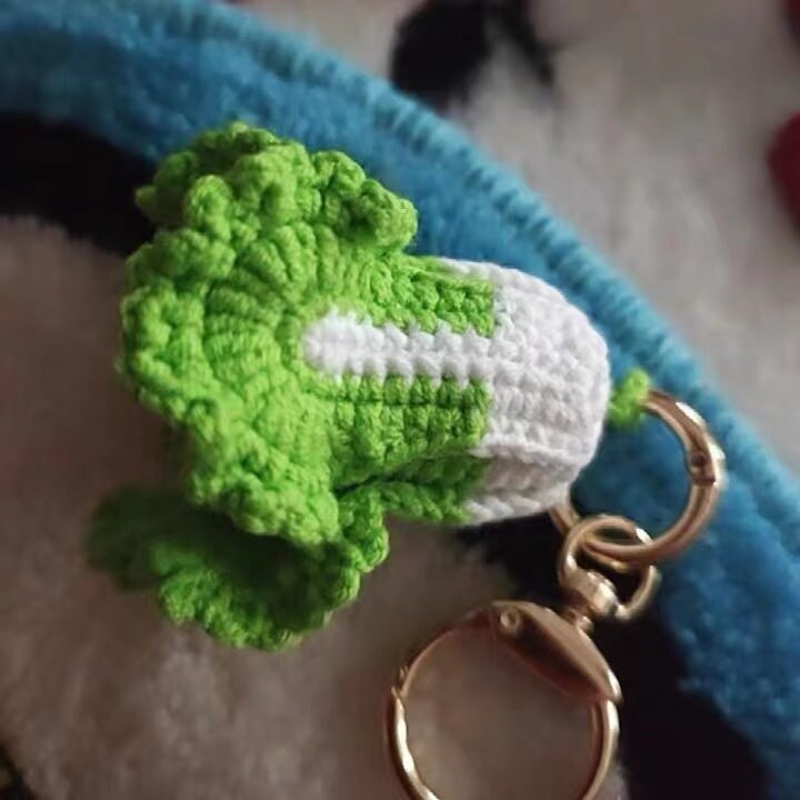 Cute Green Cabbage Keyring Meaning the Arrival of Wealth for - Etsy