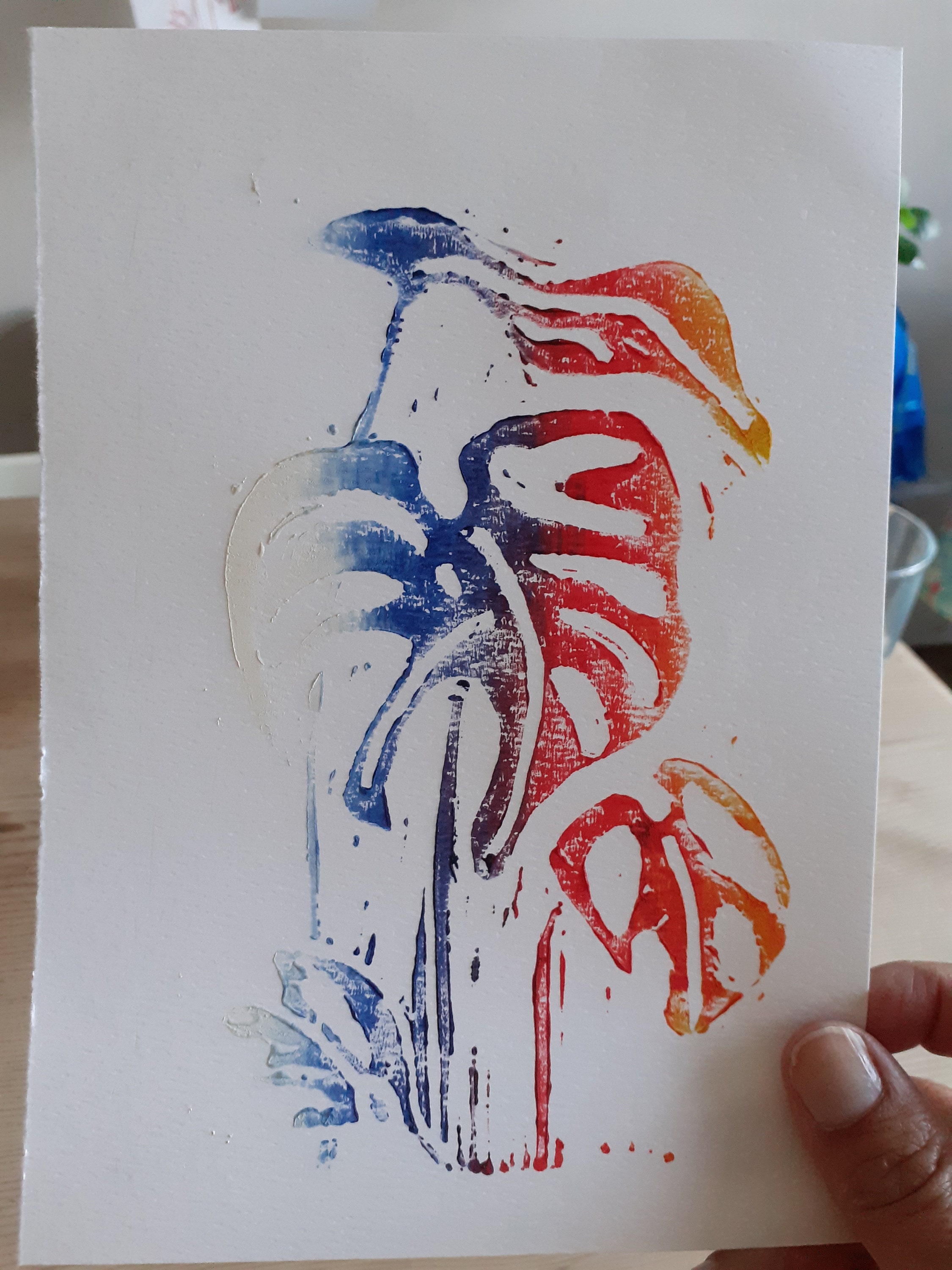 Rainbow Cheese Plant Linocut Print - Etsy