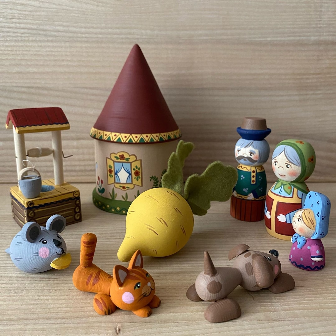 Russian Repka turnip Wooden Toy Set, Wooden Toys, Toddler Birthday Gift ...