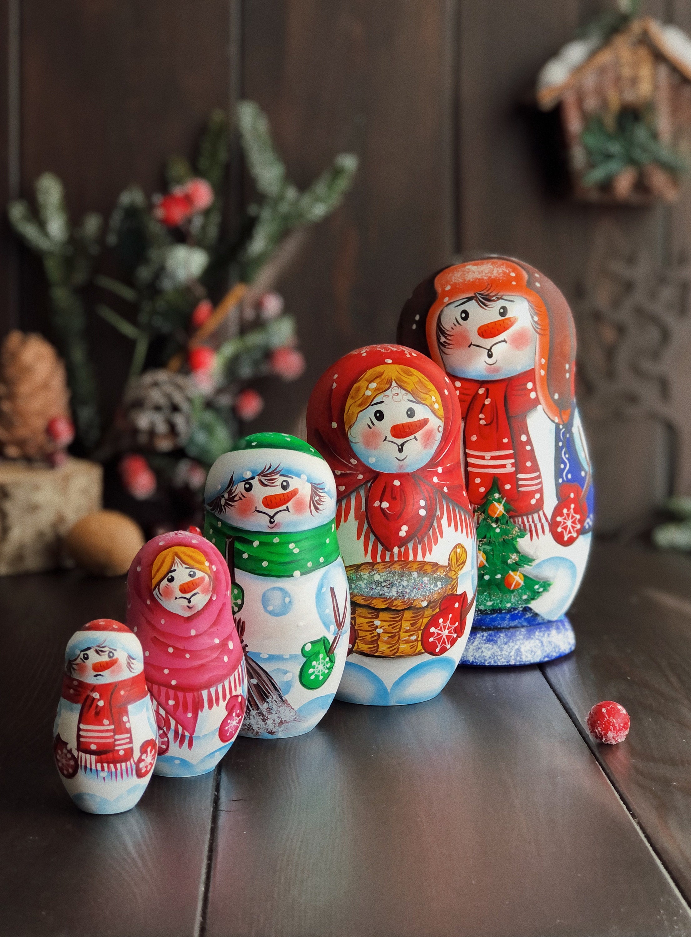 Christmas Snowmen Nesting Dolls Irresistible Russian Dolls - Etsy