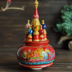 Enchanting Russian Music Box: St Basil's Cathedral, Hand-painted Folk ...