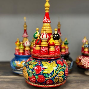 St. Basils Cathedral Russian Music Box 11.8, Music Box Hand-painted ...