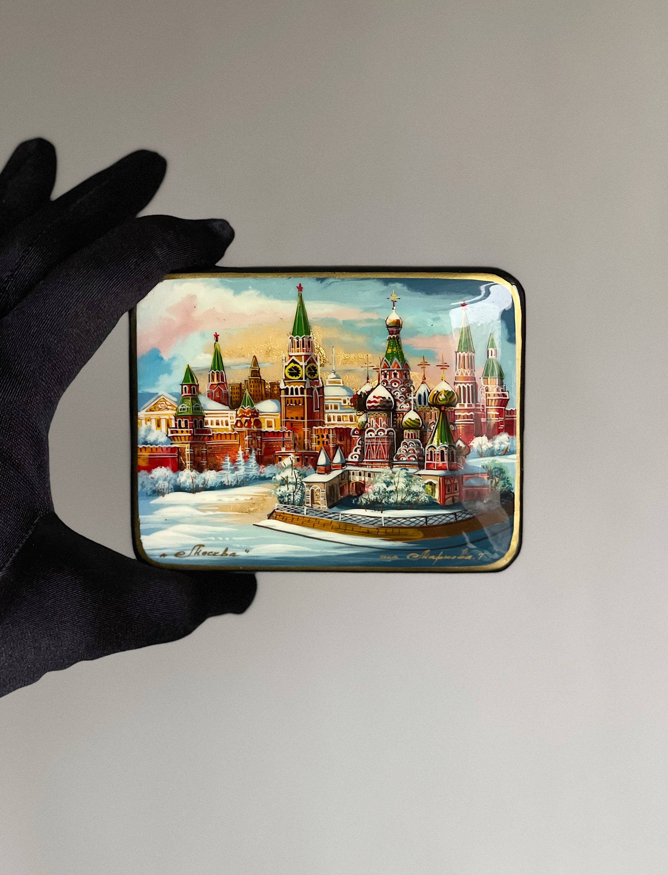 Unique Russian Jewelry Box Moscow Hand-painted Lacquer Box - Etsy