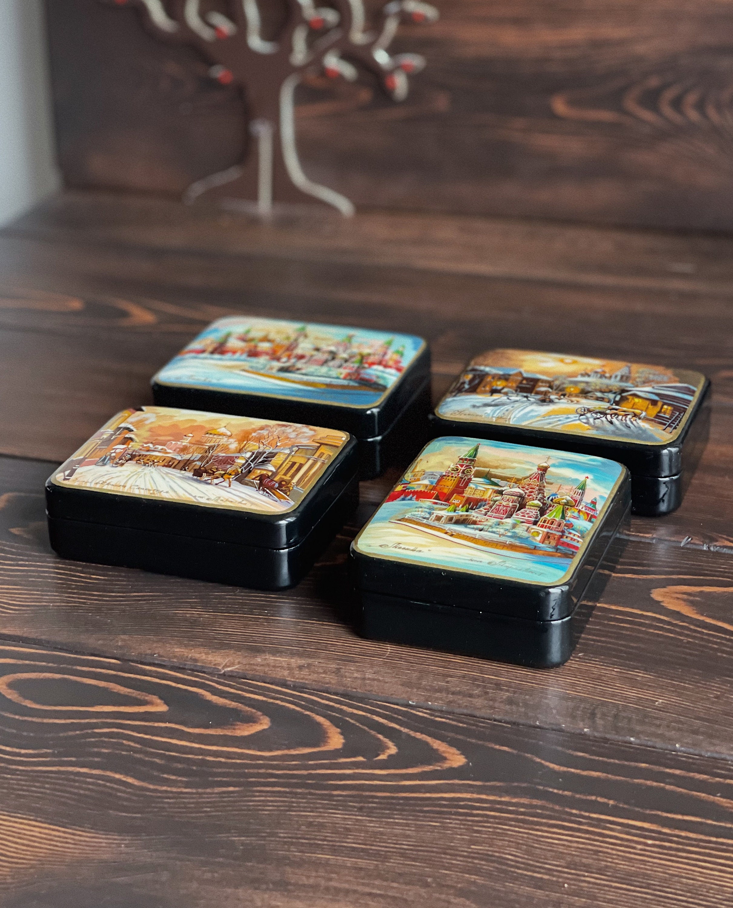 Unique Russian Jewelry Box Moscow Hand-painted Lacquer Box - Etsy