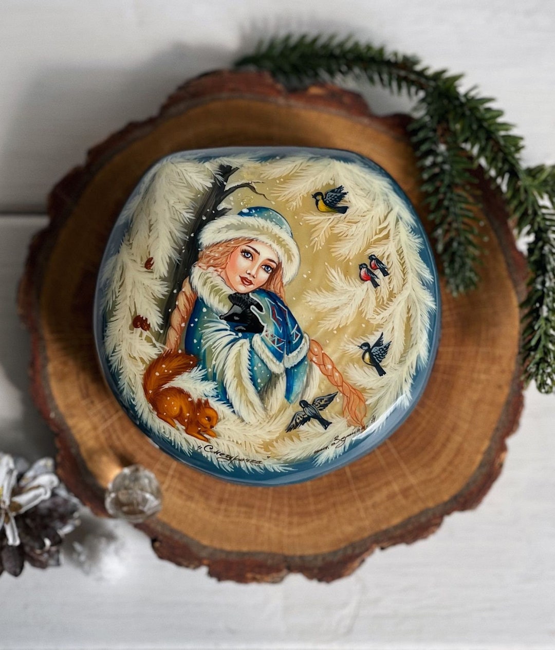 Unique Russian Jewelry Box, Hand-painted Lacquer Box, Handmade Casket ...