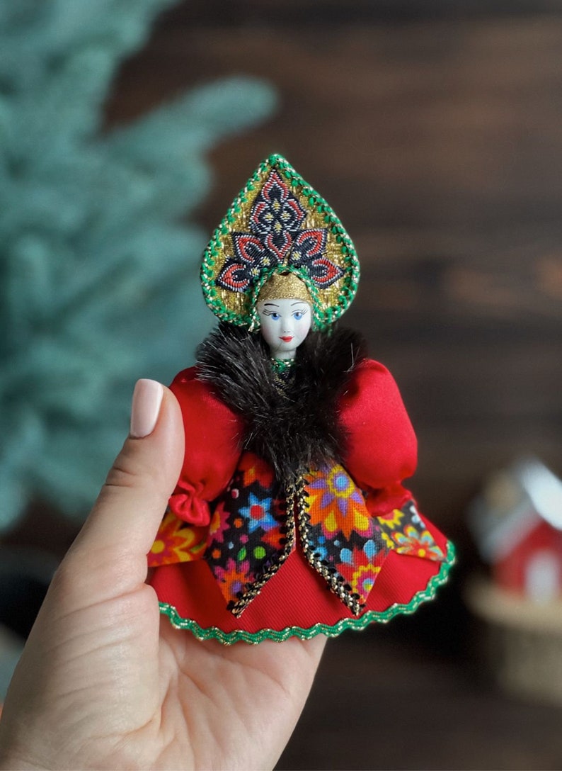 Christmas Handmade Fabric Russian Folk Art Doll 4.7 - Etsy