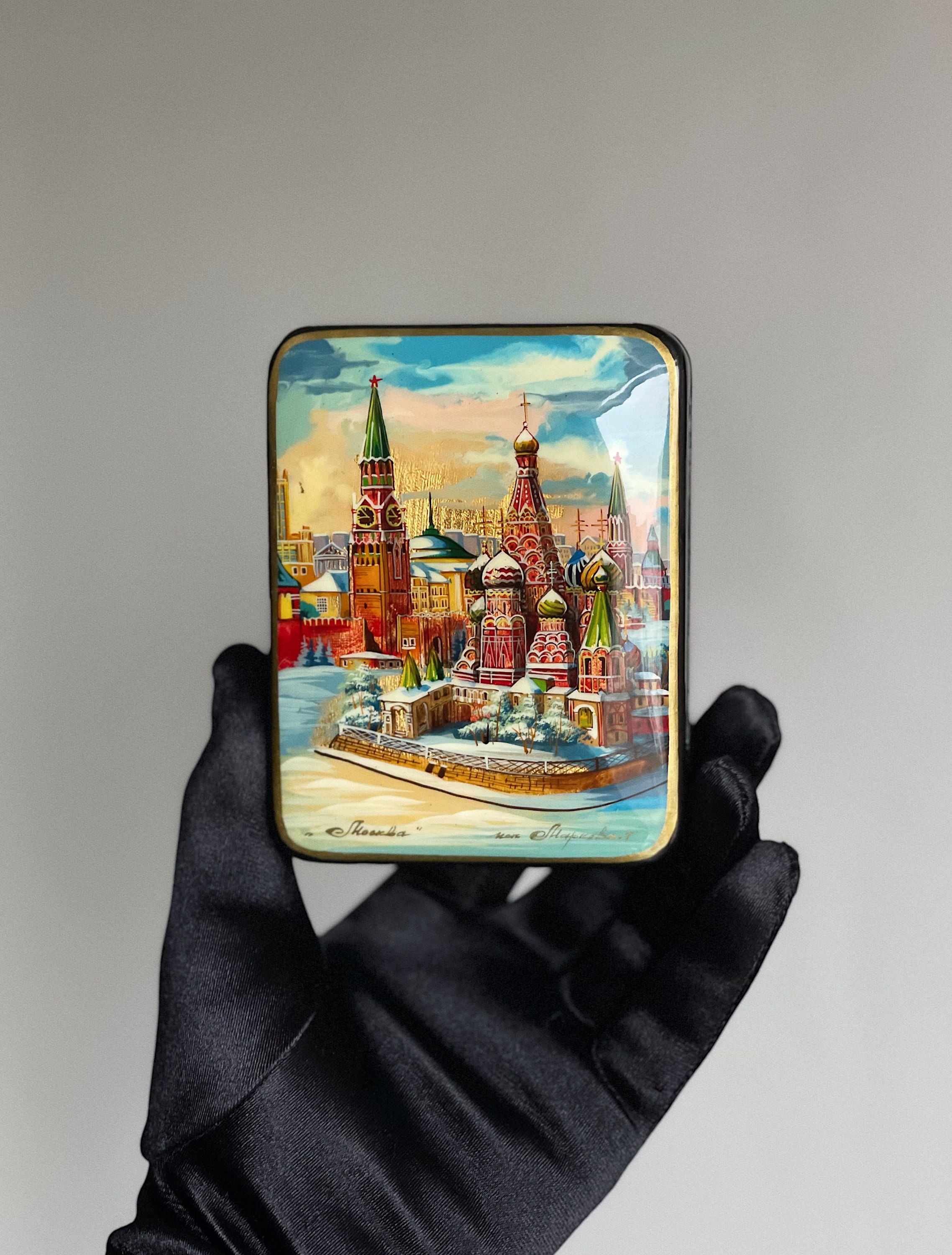Unique Russian Jewelry Box, Moscow Hand-painted Lacquer Box, Handmade ...