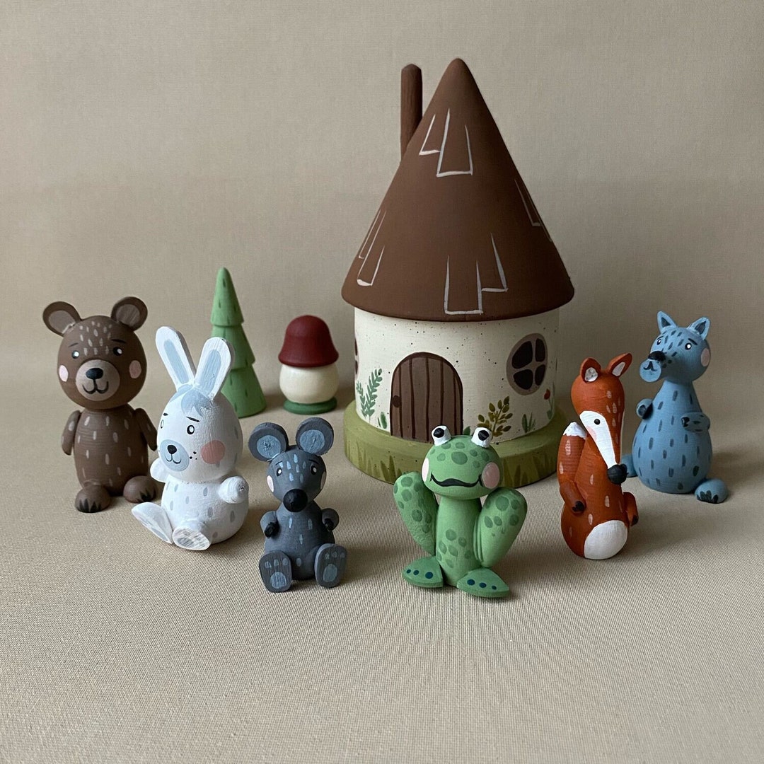 Russian Teremok Wooden Toy Set, Wooden Toys, Toddler Birthday Gift ...