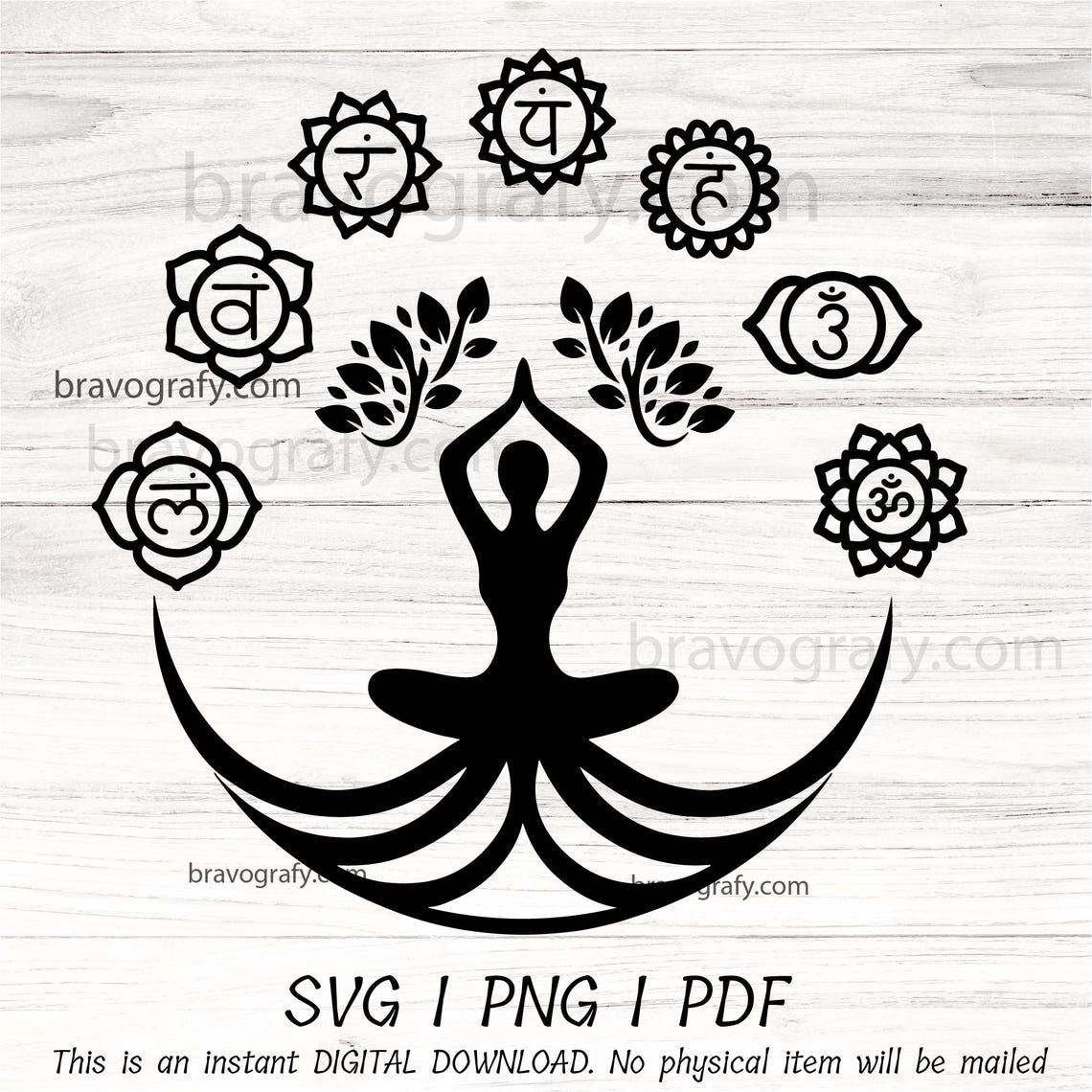 7 Chakras Lotus SVG: Yoga Meditation Clipart (digital Cut File) - Etsy