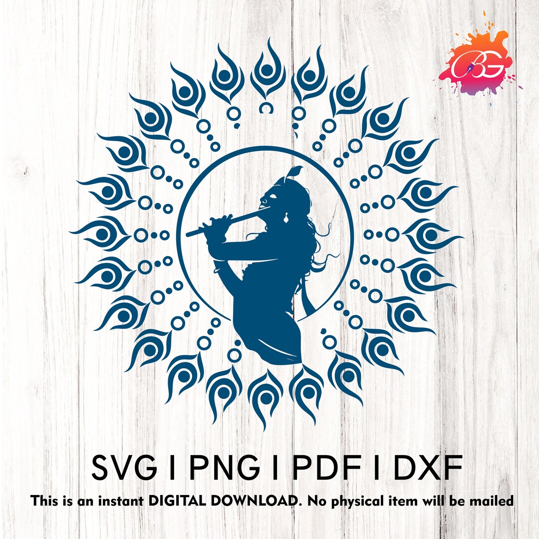 Lord Krishna SVG Stickers Laser Cut Cricut Silhouette - Etsy UK